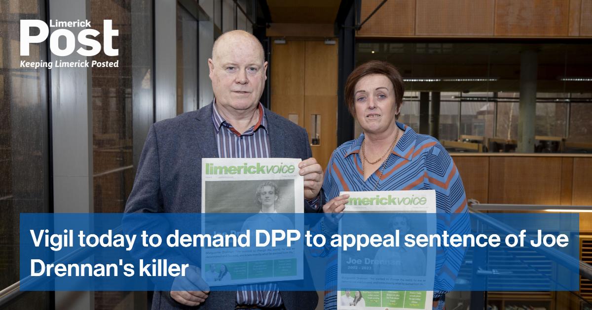Vigil today to demand DPP to appeal sentence of Joe Drennan's killer