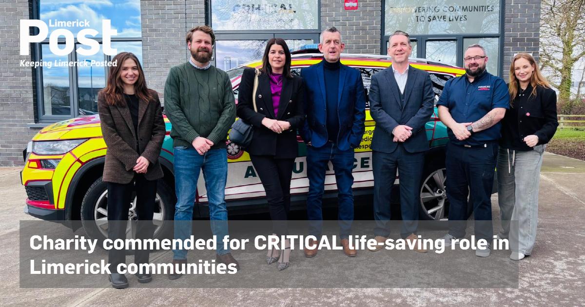 Charity commended for CRITICAL life-saving role in Limerick communities