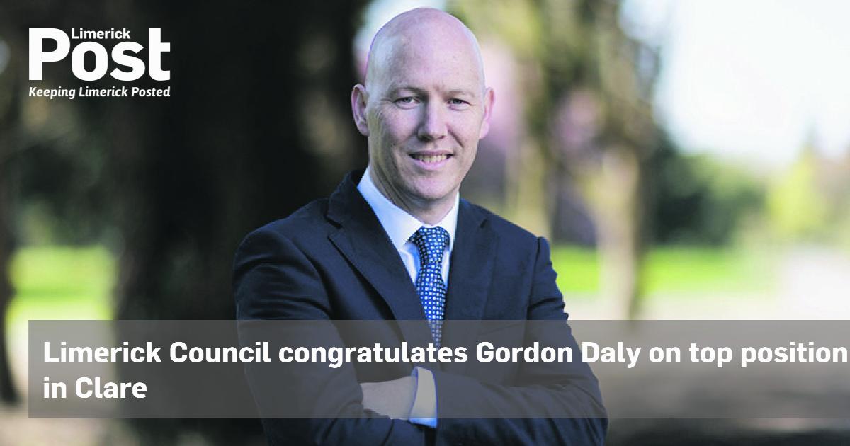 Limerick Council congratulates Gordon Daly on top position in Clare