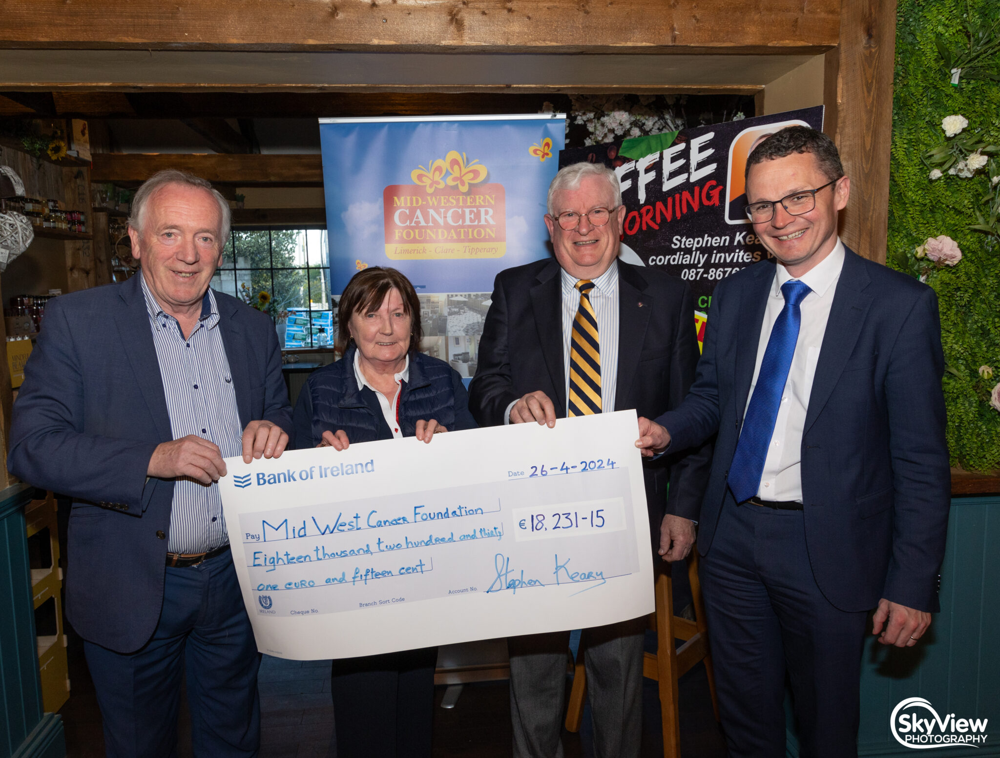 Limerick councillor raises over €18,000 for Mid Western Cancer Foundation