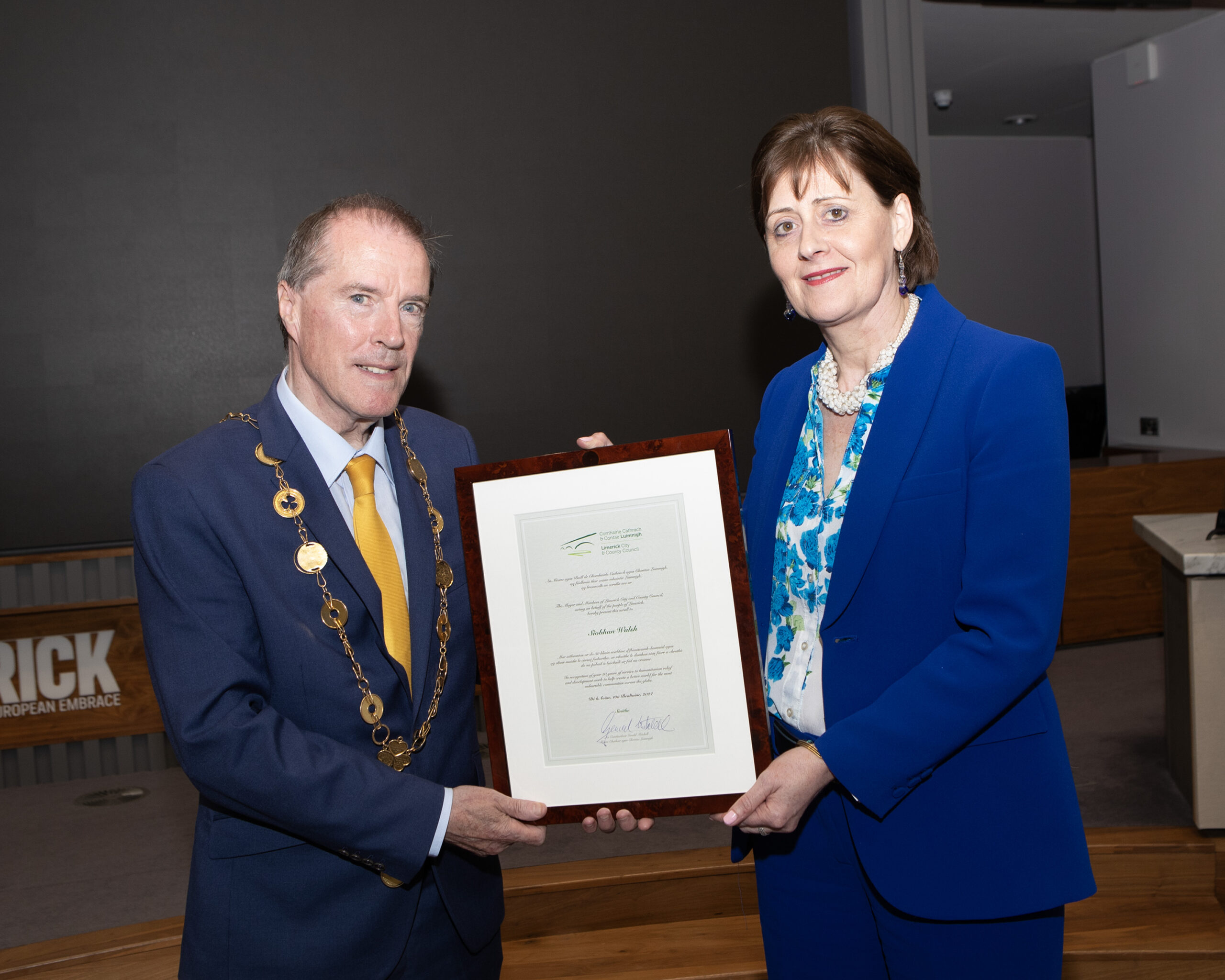 Limerick native honoured for 30 years of humanitarian work by mayor